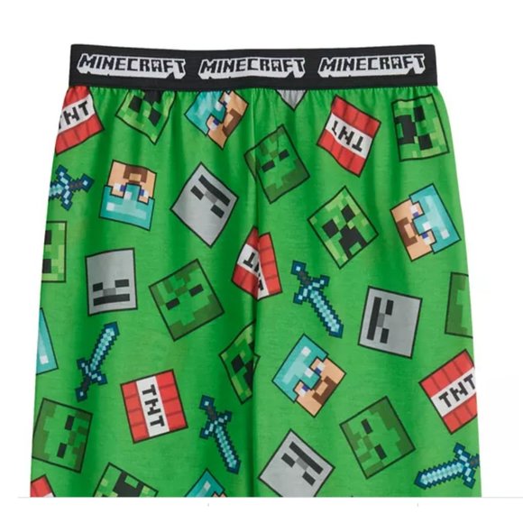 Minecraft | Pajamas | Nwt 2 Pairs Size Boys 45 Minecraft Pj Bottoms ...